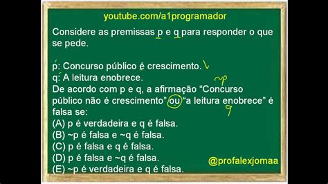 Questão De Rlm Para Concurso Público Youtube