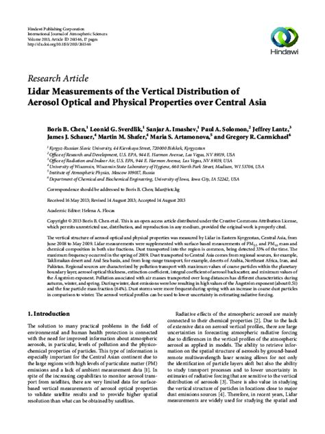 Pdf Lidar Measurements Of The Vertical Distribution Of Aerosol Optical And Physical Properties