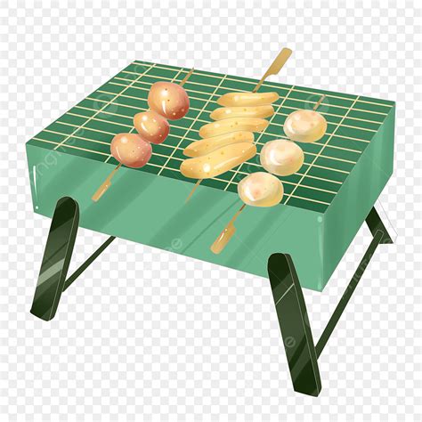 綠色燒烤架 燒烤剪貼畫 綠色 烤架素材圖案PSD和PNG圖片免費下載