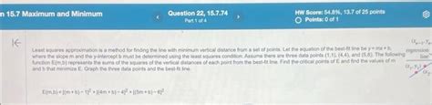 Solved Least Squares Approximation Is A Roothod For Finding Chegg