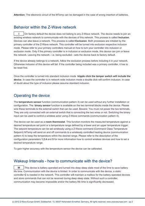 Temperature Sensor With Binary Sensor Input Start Guide Pdf