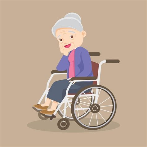 Anciana anciana está sentada en una silla de ruedasPaciente mujer mayor