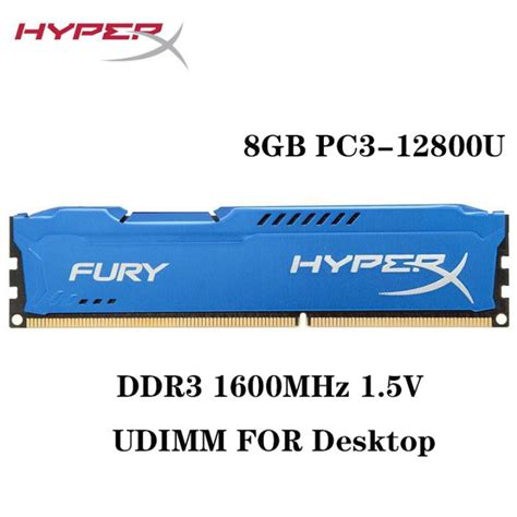 hyperx fury 8gb 1600mhz pc3 12800 ddr3 memory module ram long dimm