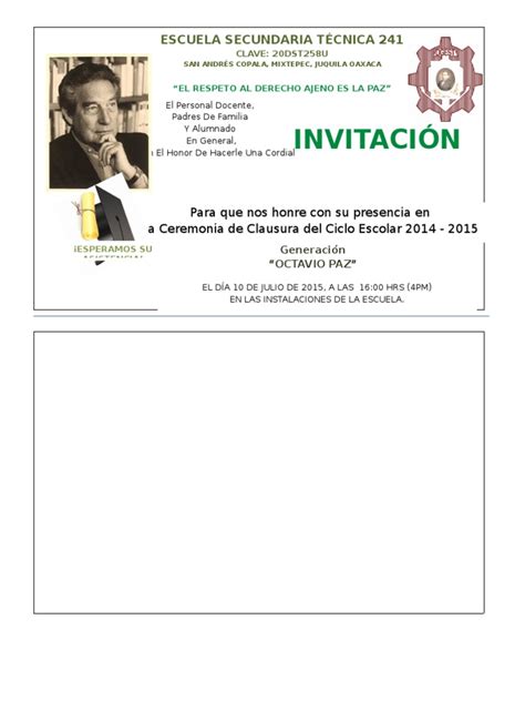 Invitacion Clausura Pdf