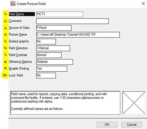 Picture Field Properties EASYLABEL Documentation