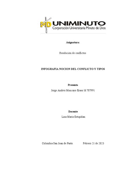 Infografia Resolucion De Conflictos Pdf