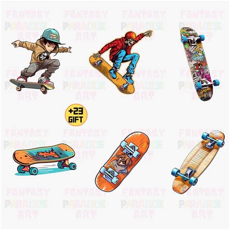 Skate Rainbow Clipart Roller Skates Clipart Party Clipart Etsy