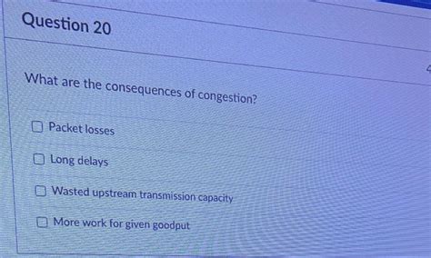 Solved What Are The Consequences Of Congestion Packet