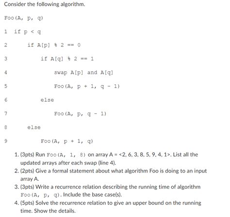 Solved I Need Part 3 And 4 For This Question The Algorithm Chegg
