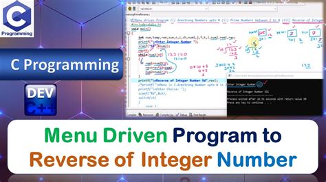 P12iii Menu Driven Program To Reverse Of Integer Number C Programming Language Youtube