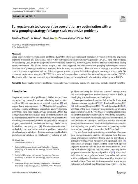 Pdf Surrogate Assisted Cooperative Coevolutionary Optimization With A