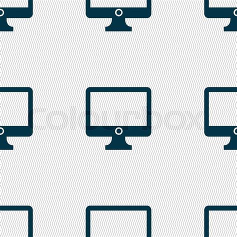 Computer Widescreen Monitor Sign Icon Seamless Abstract Bac Colourbox