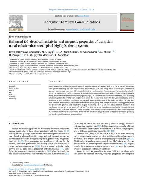 Pdf Enhanced Dc Electrical Resistivity And Magnetic Properties Of Transition Metal Cobalt