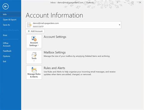Set Up Email Outlook 2016 Imap Knowledgebase Article Cpa Gardens