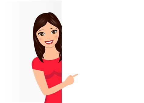 Girl Pointing Finger Cartoon Vector Images Over