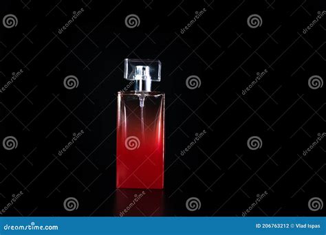 Elegant Perfume Bottle Isolated On Black Background With Copy Space Stock Photo Image Of