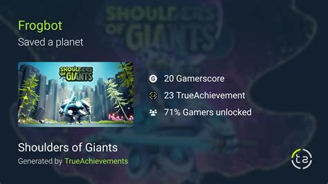 Frogbot Achievement In Shoulders Of Giants