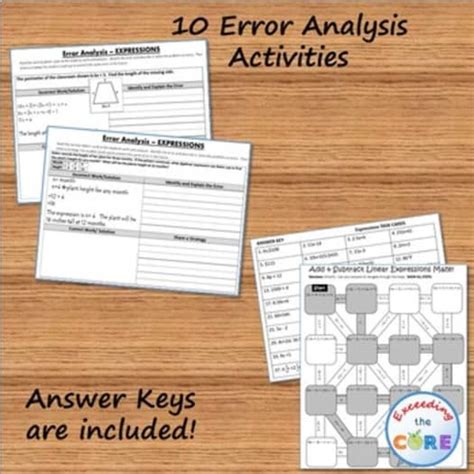 Expressions Bundle Task Cards Error Analysis Word Problems Puzzles