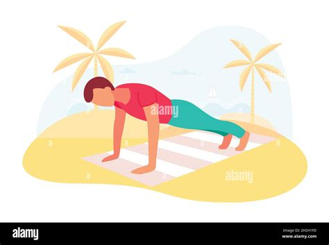 Plank Exercise Man Woman Stock Vector Images Alamy