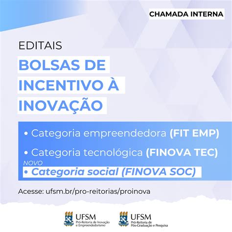 Proinova Lança Editais De Chamada Interna Para Bolsas De Incentivo à