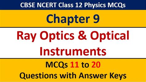 Ray Optics Optical Instruments Cbse Class Physics Mcq Questions