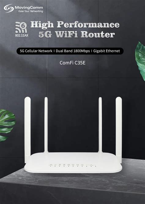 High Speed 1800mbps Dual Band 2 4g 5 8g Gigabit 4 Port Wifi6 Lte Cat12 5g Cpe Routers Wireless