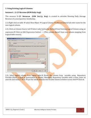 Obiee11g Beginner S Guide Adding Calculations PDF