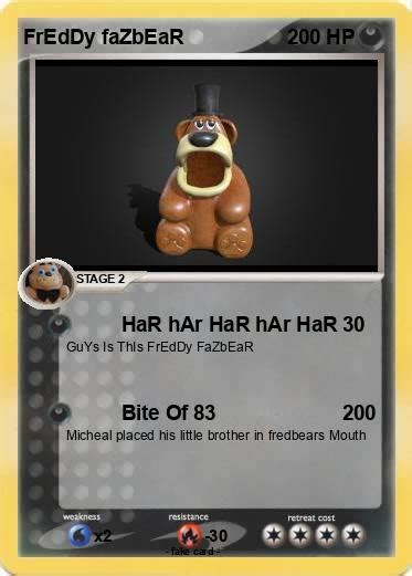 Pokémon Freddy Fazbear 1728 1728 Har Har Har Har Har My Pokemon Card
