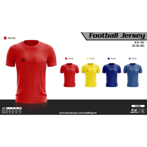 Deffo เสื้อกีฬาฟุตบอล คอกลม แขนสั้น รุ่น 02 954 Shopee Thailand