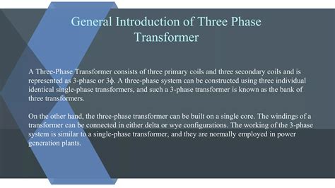 Three Phase Transformer Ppt
