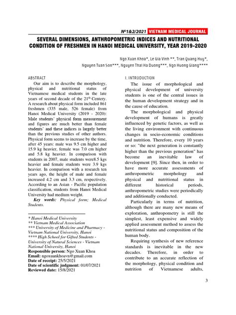 Vmj 1and2 2021 Final 1 7 968 1700 Văn Bản Của Bài Báo Pdf Anthropometry Science