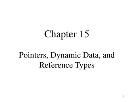 Ppt Pointers Dynamic Data And Reference Types Powerpoint