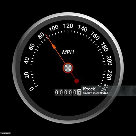 Speedometer Dasbor Mobil Yang Realistis Ilustrasi Stok Unduh Gambar