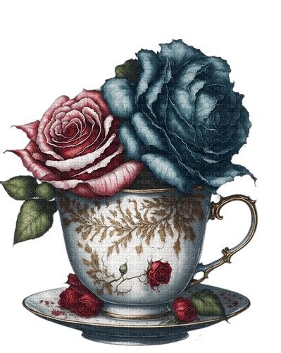 Rosas Taza Adorno Rubicat Free Png Picmix