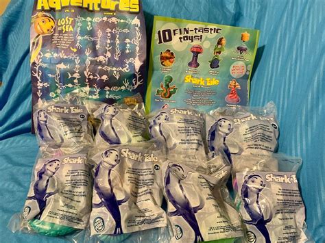 New Sealed 2004 Burger King Shark Tale Lot Of 8 Plus 2 Original