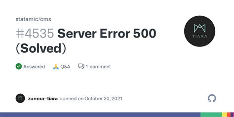 Server Error 500 Solved · Statamic Cms · Discussion 4535 · Github