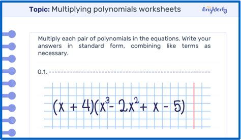 Multiplying Polynomials Worksheet Free Printable