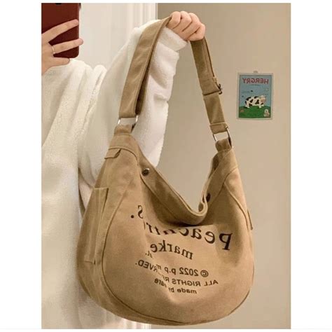 Jual [ready Stock] Peaches Tree Bag Tas Selempang Besar Muat Banyak Cocok Untuk Sekolah Warna