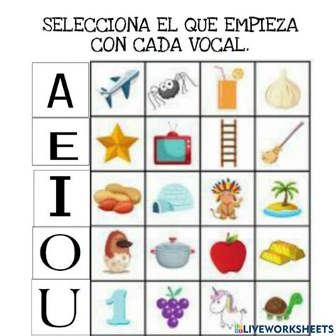 Las Vocales Online Exercise For Infantil