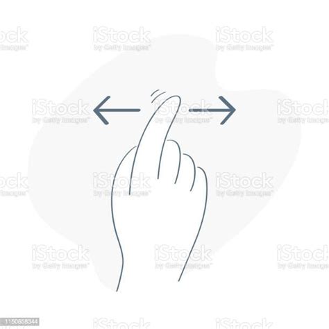 손가락 스 와이프 아이콘 일러스트 벡터 기호입니다 손으로 스 와이프 선택 선택 오른쪽 화살표와 Ui 요소 가는 선 벡터 그림입니다 미끄러짐에 대한 스톡 벡터 아트 및 기타