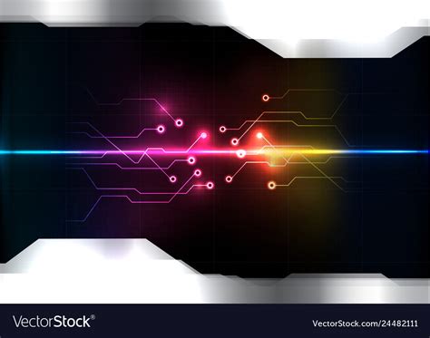 Abstract Digital Technology Circuit System Vector Image