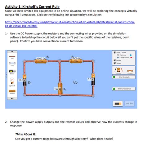 Solved Activity 1 Kirchoff S Current Rule Since We Have Chegg Com