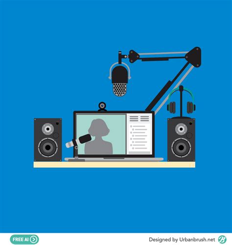 개인방송 일러스트 Ai 무료다운로드 Free Internet Broadcasting Vector Urbanbrush 배너 일러스트레이션 배경