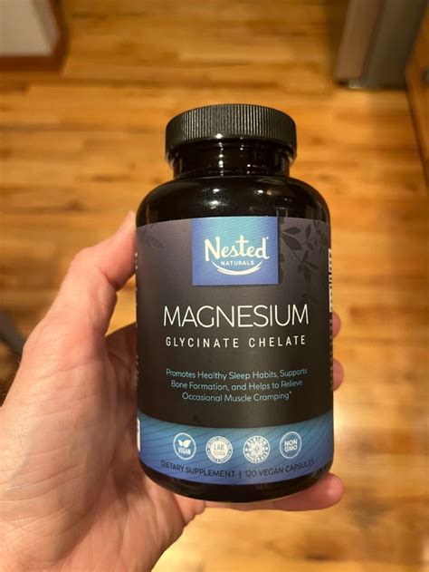 Nested Naturals Magnesium Glycinate Chelate 200mg Chelated Magnesium Supplement For Muscle