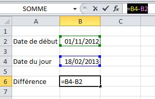 Calculer la durée entre deux dates sur Excel