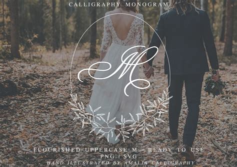 Monogram Wedding Font Svg Split Monogram Elegant Calligraphy Monogram