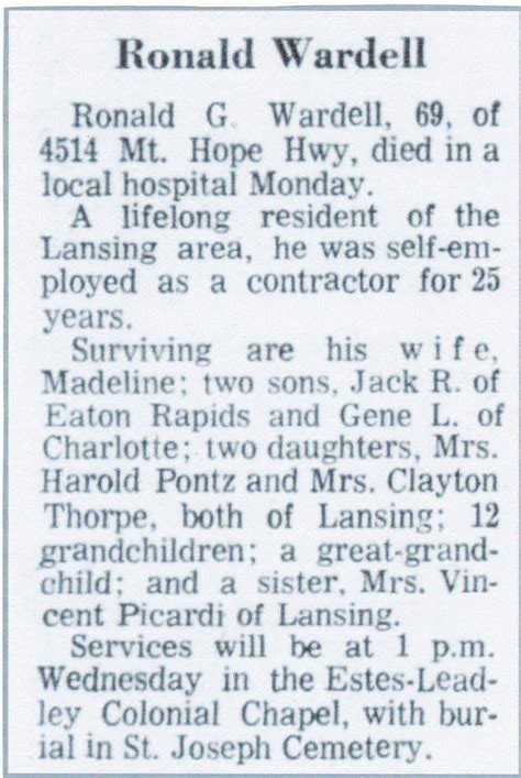 Ronald G Wardell 1902 1971 Find A Grave Memorial