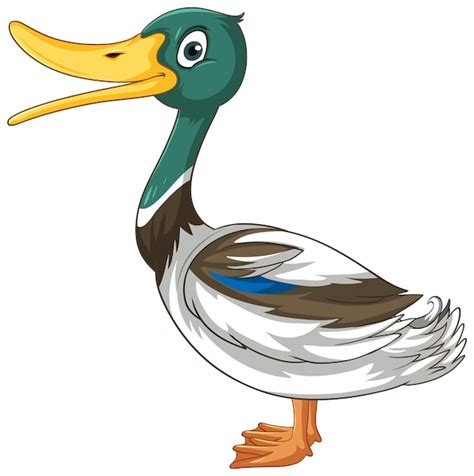 Premium Vector Cute Duck Cartoon Character On White Background