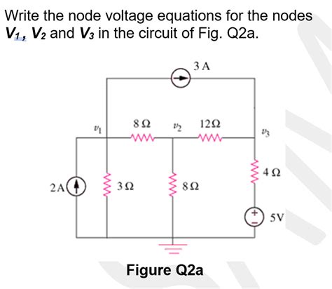 solved write the node voltage equations for the nodes v 1