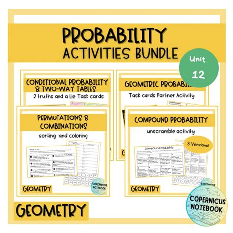 Probability Geometry Curriculum Unit 12 Activities Bundle Tpt